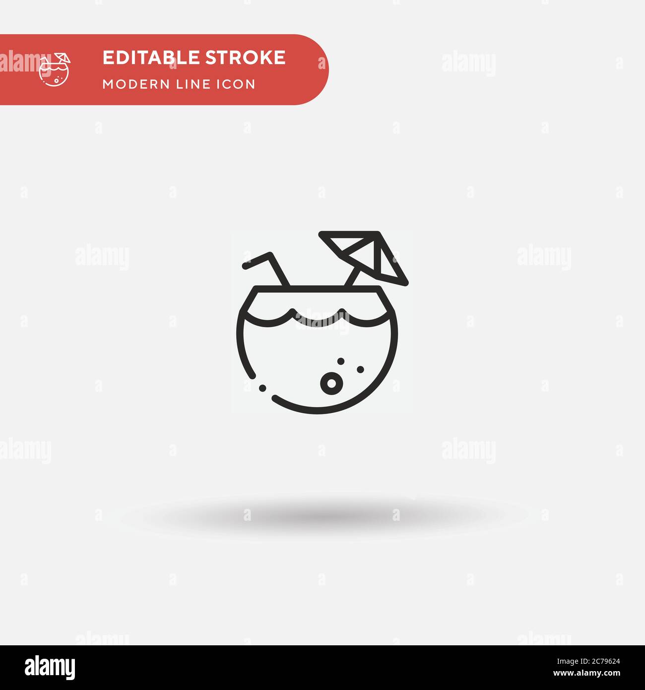 Coconut Simple vector icon. Illustration symbol design template for web ...