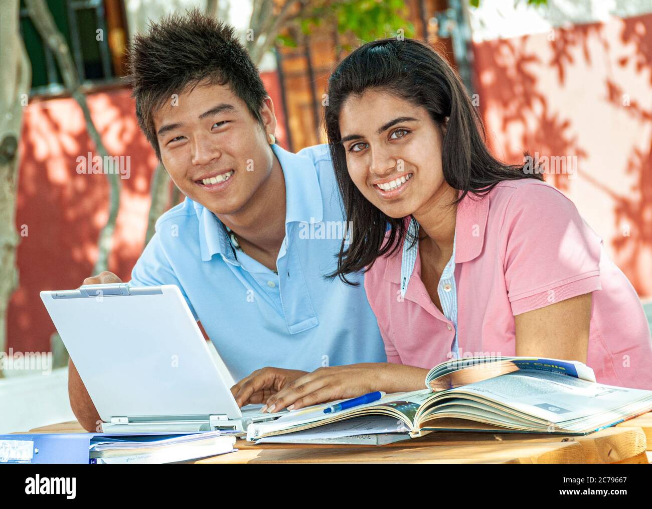 Teenage students korean asian 15 17 years study together hi-res stock ...
