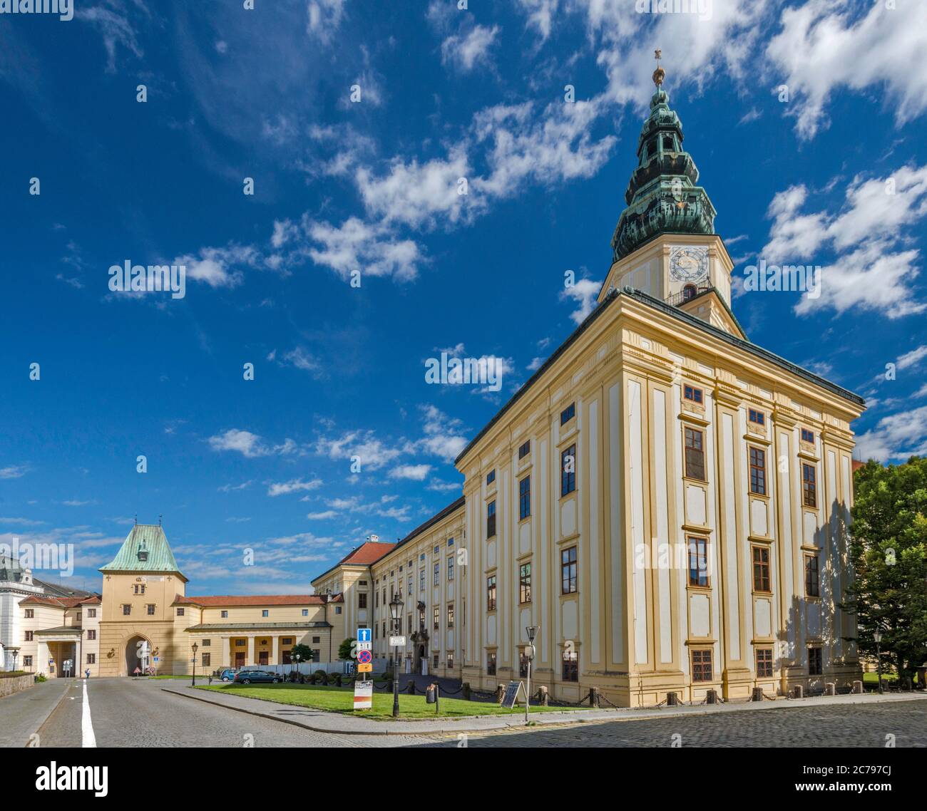 Archbishops Palace (Kromeriz Castle), Mlynska brana (gate) on left, in ...