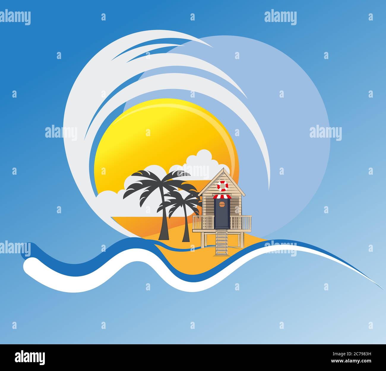 Tropical island vector Stock Vector Image & Art - Alamy