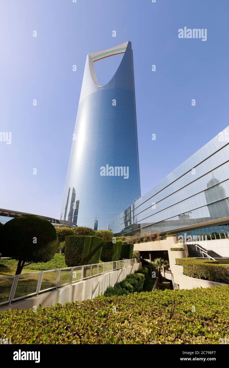 Kingdom tower in Riyadh, Saudi Arabia. Kingdom tower is a business and ...