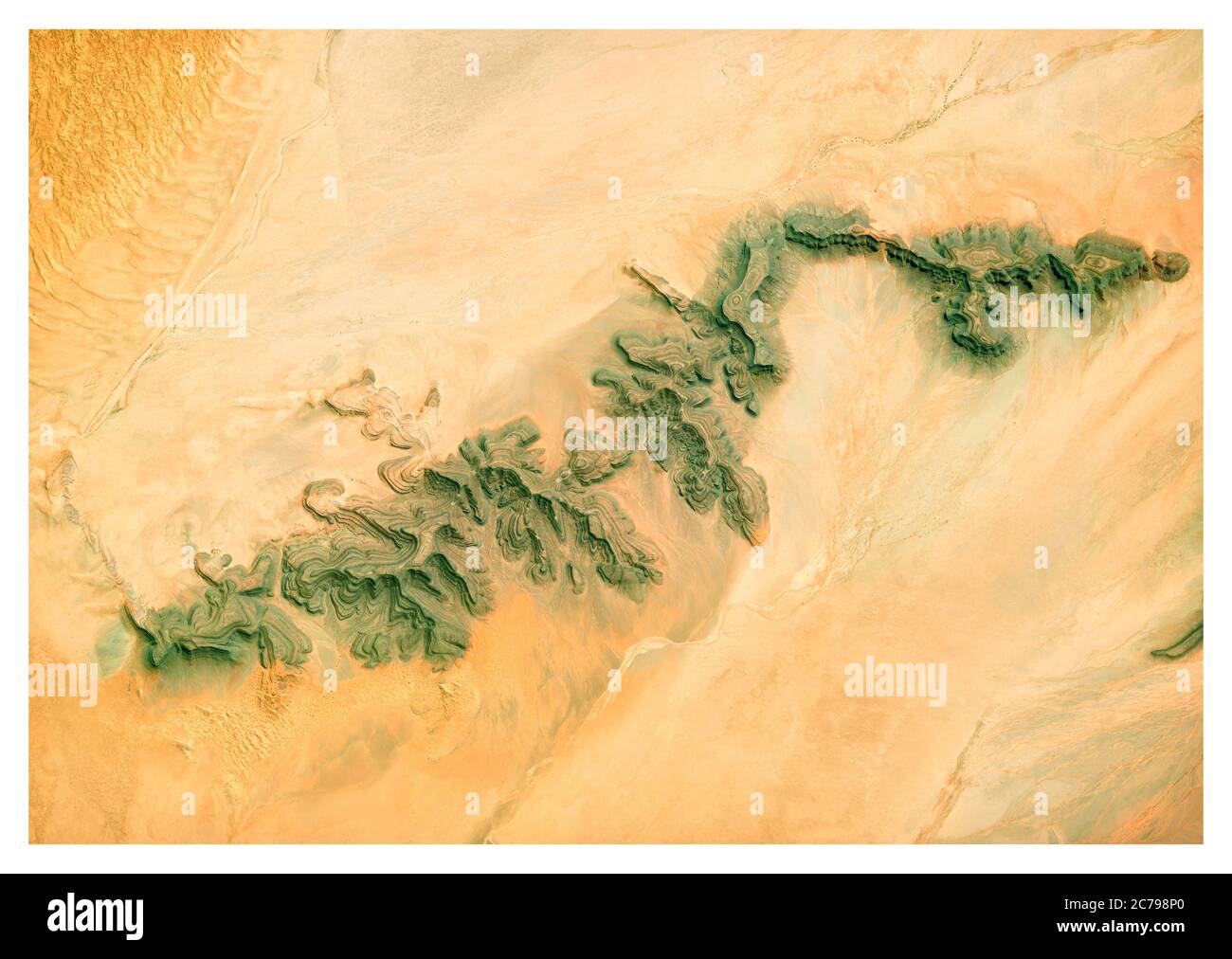 Satellite view of Namibia desert, landscape and mountains. Nature and ...