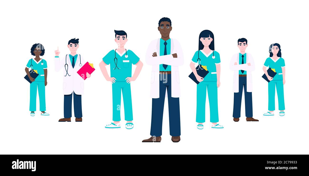 Medical staff doctors team clinic employee vector illustration Stock ...