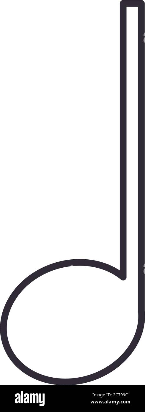 crotchet note line style icon design, Music sound melody song musical ...