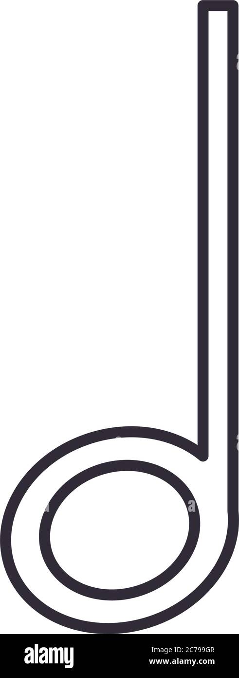 minim note line style icon design, Music sound melody song musical art ...
