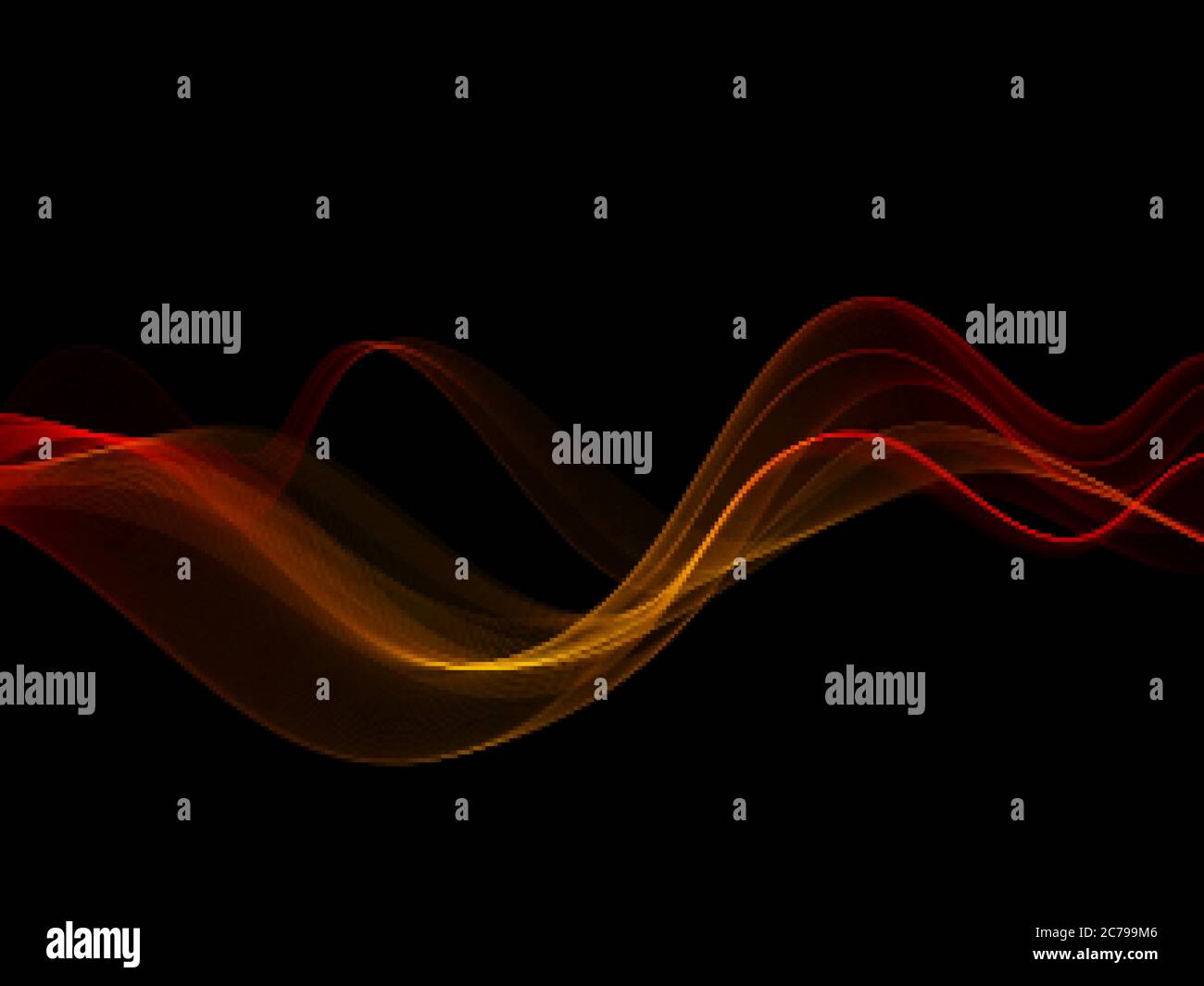 Vector abstract shiny color gold wave design element on dark background ...