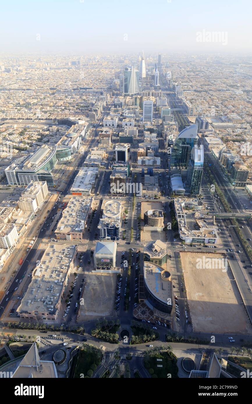 Riad, Saudi Arabia, February 14 2020: Aerial view of Riyadh downtown in ...