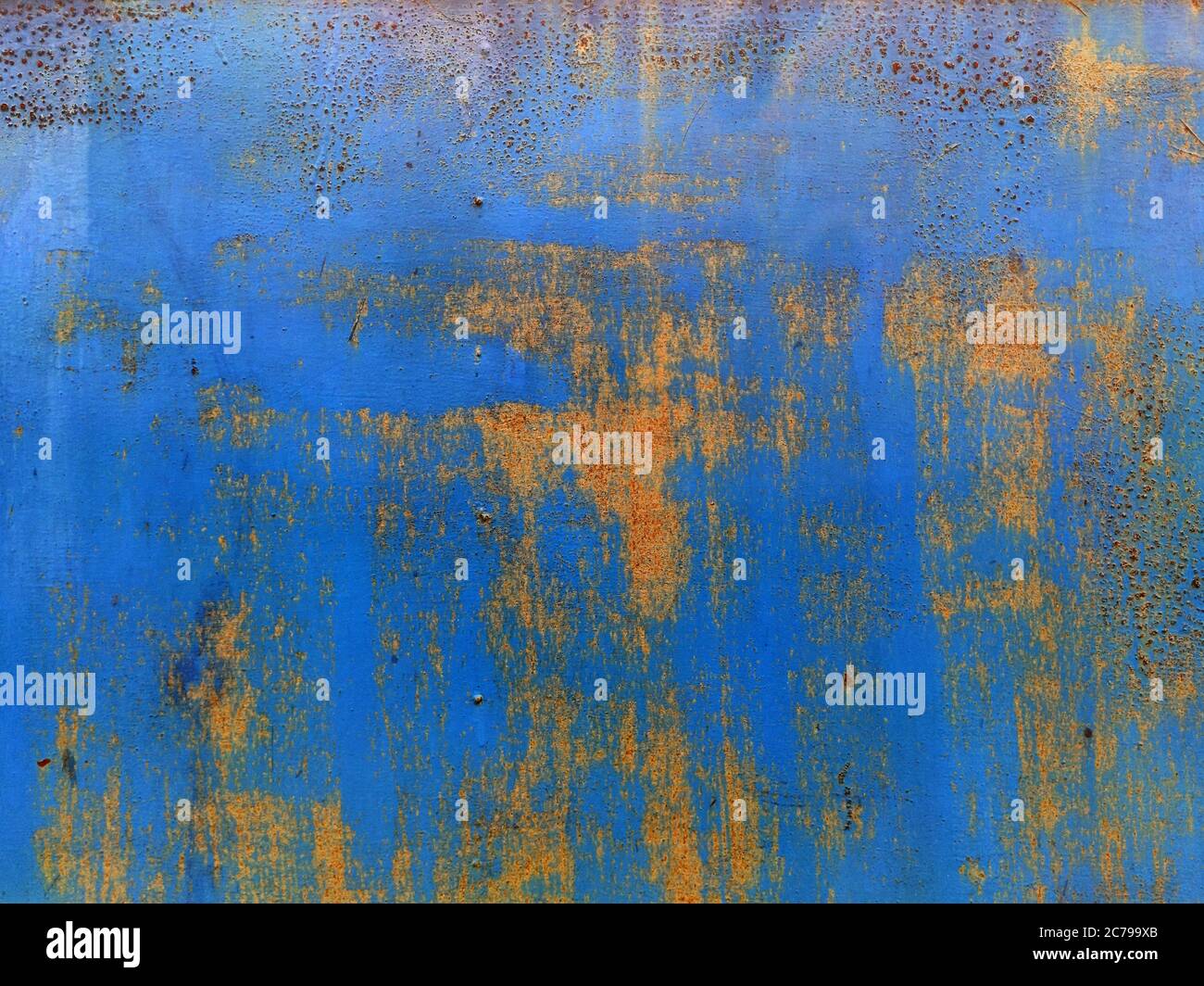 Corroded metal background. Rusted blue painted metal wall. Rusty metal ...