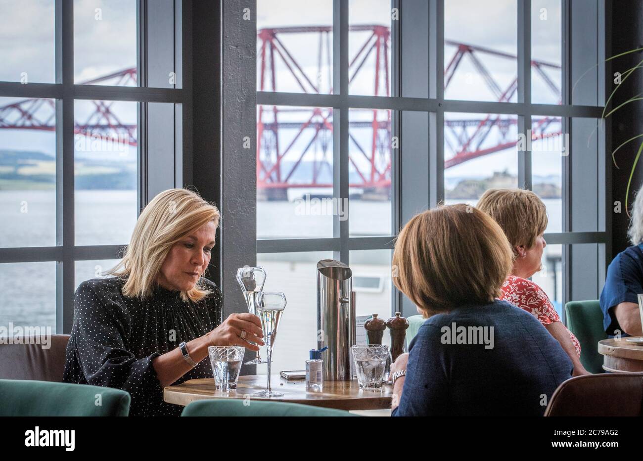 Customers at Scotts in South Queensferry as pubs, bars and restaurants ...