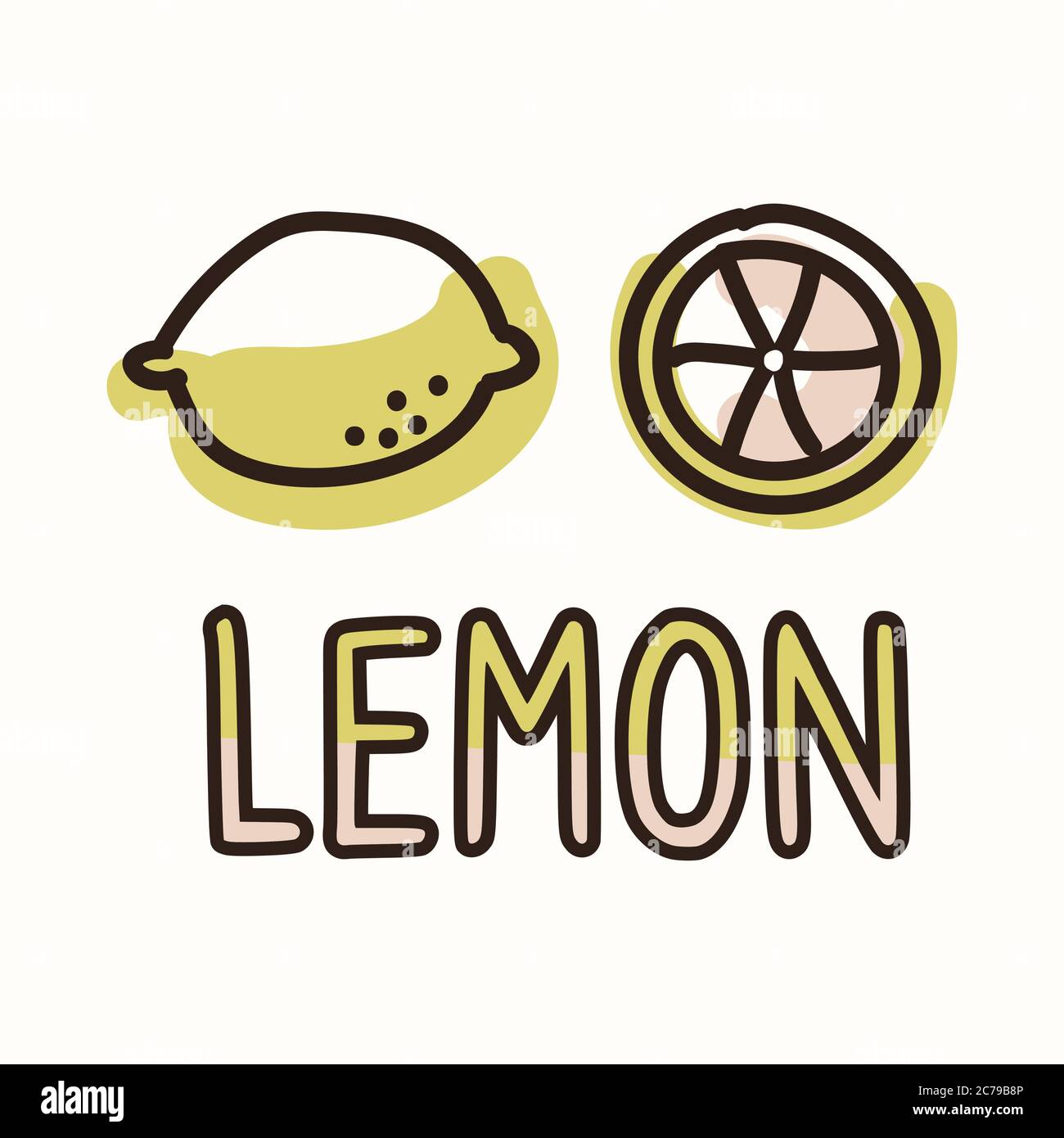 Lemon fruit with text gender neutral baby illustration clipart. Simple ...