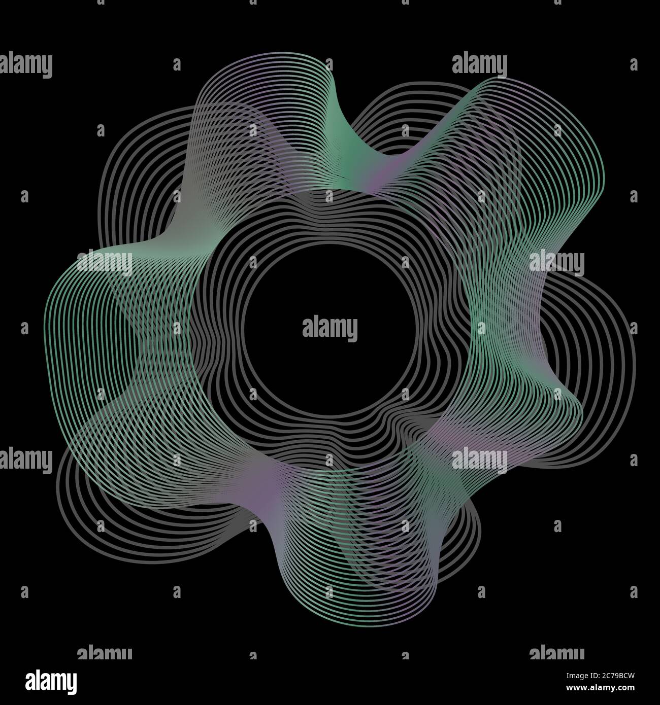 Abstract wavy vector frame, shape. Guilloche logo shape of circle and ...
