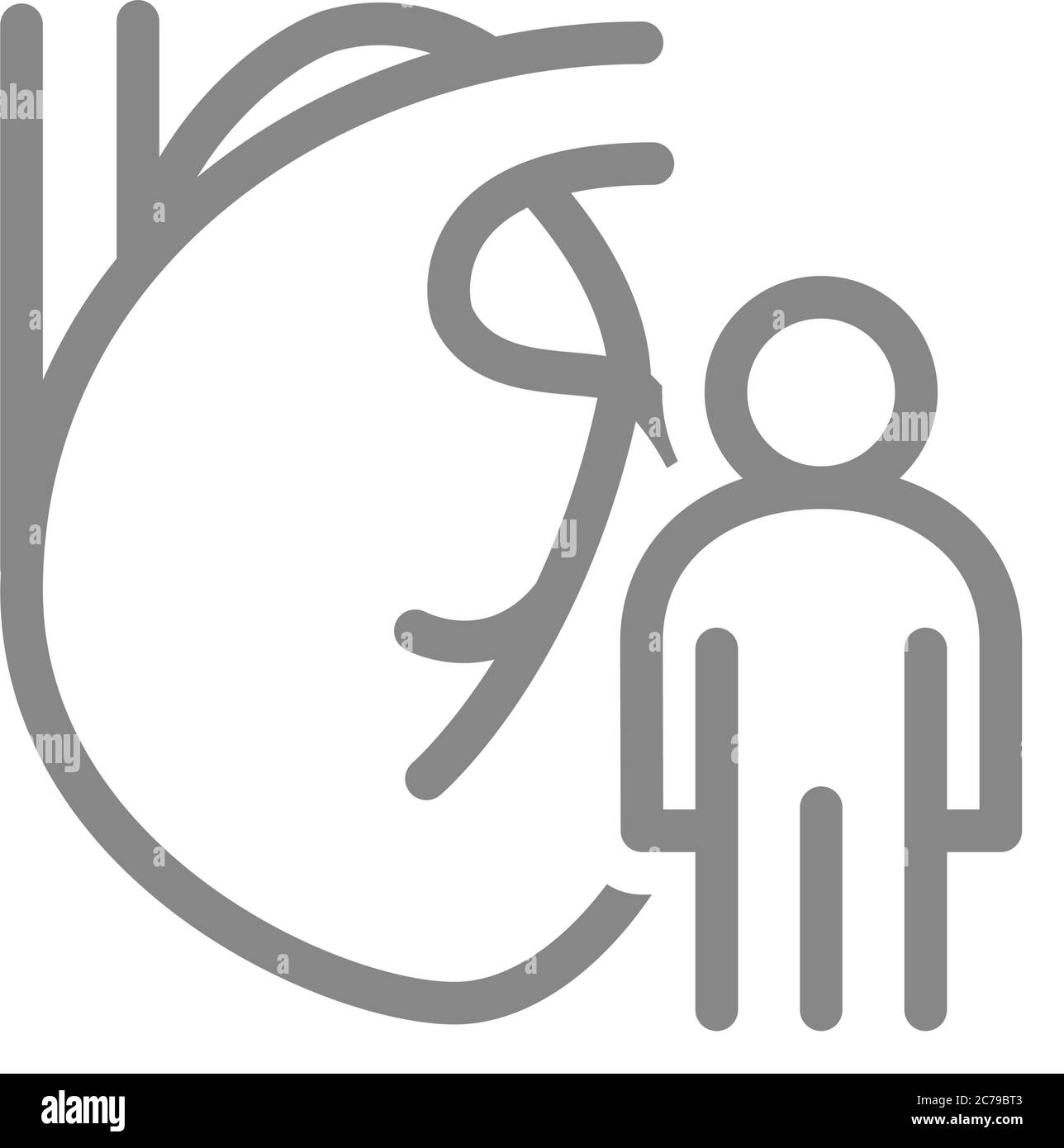Heart with man line icon. Human circulatory system, healthy organ ...