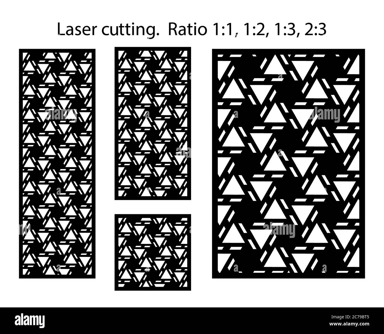 Laser pattern. Set of decorative vector panels, screens for laser ...