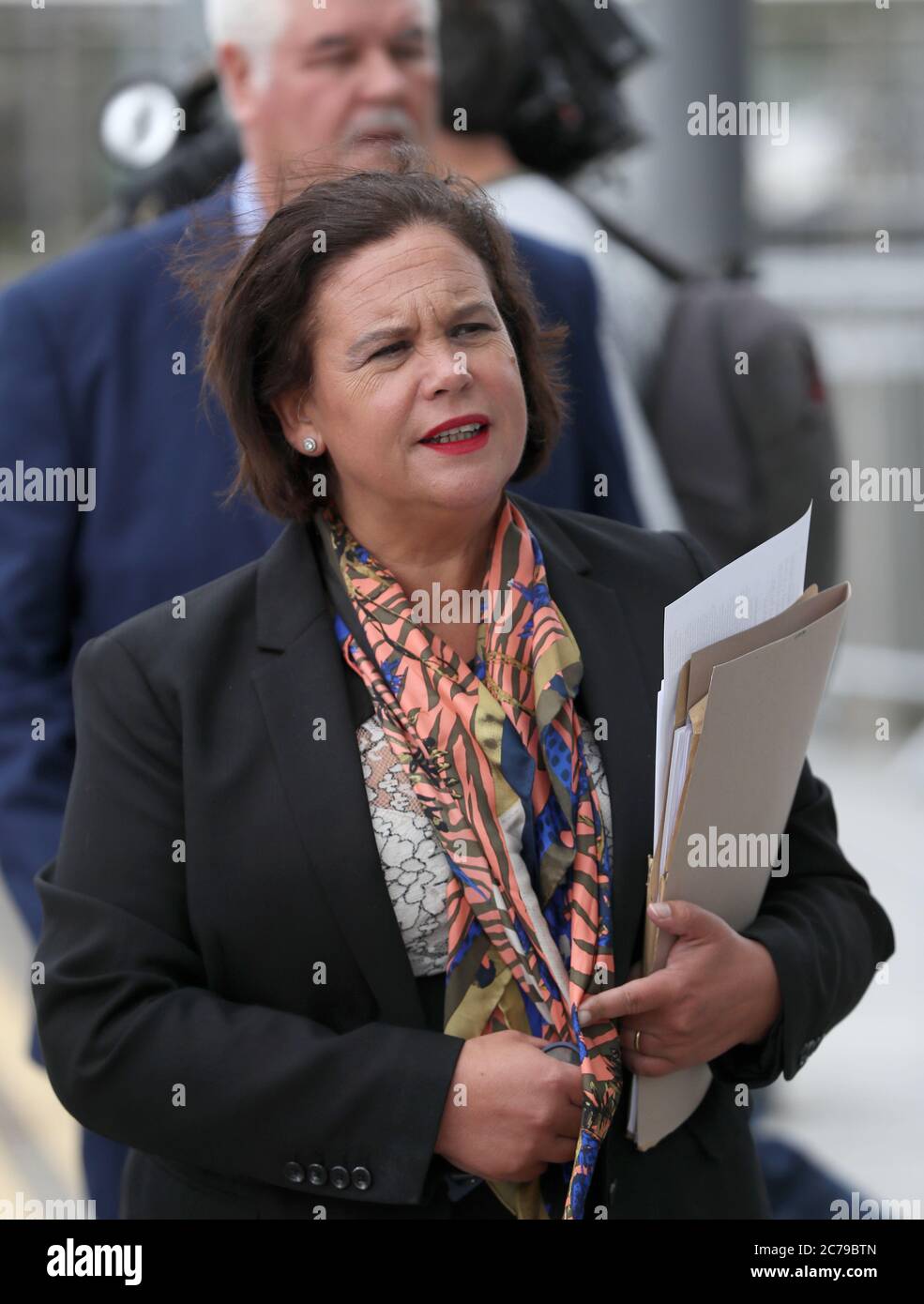 Sinn Fein leader Mary Lou McDonald arriving at the Convention Centre ...