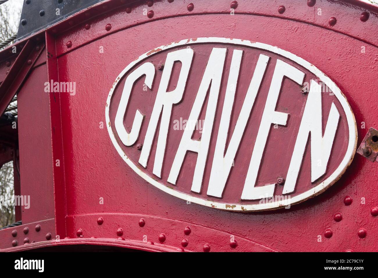 Craven manufacturer name plate on the lifing arm of a 50 ton railway ...