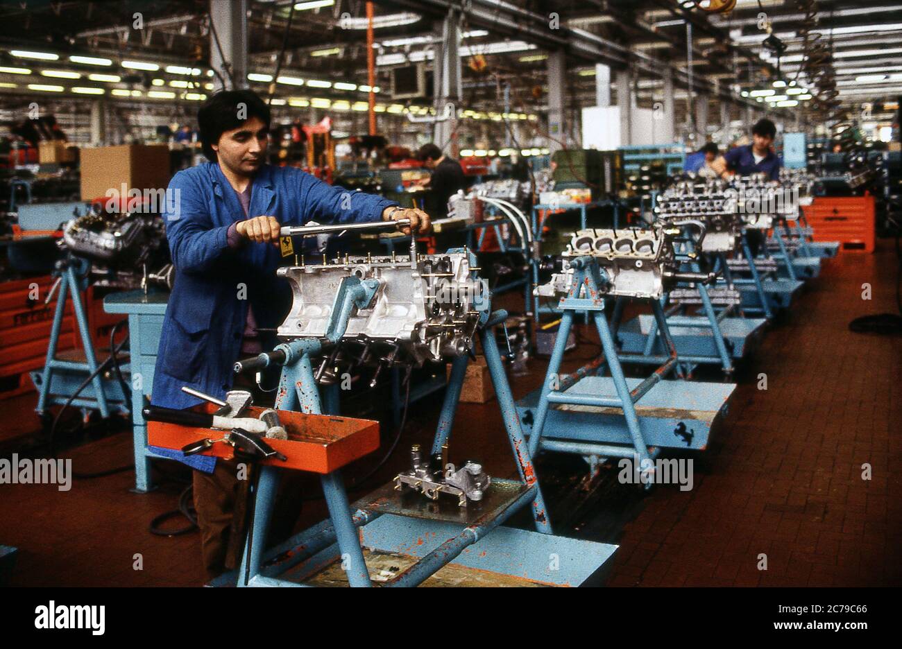 Ferrari 308 Production line in Ferrari factory in Maranello Italy1984 ...