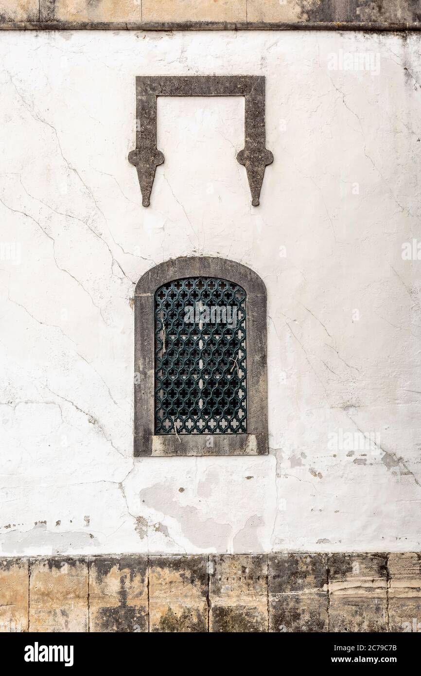 Colorful wooden window in the facade of a typical Portuguese house at ...