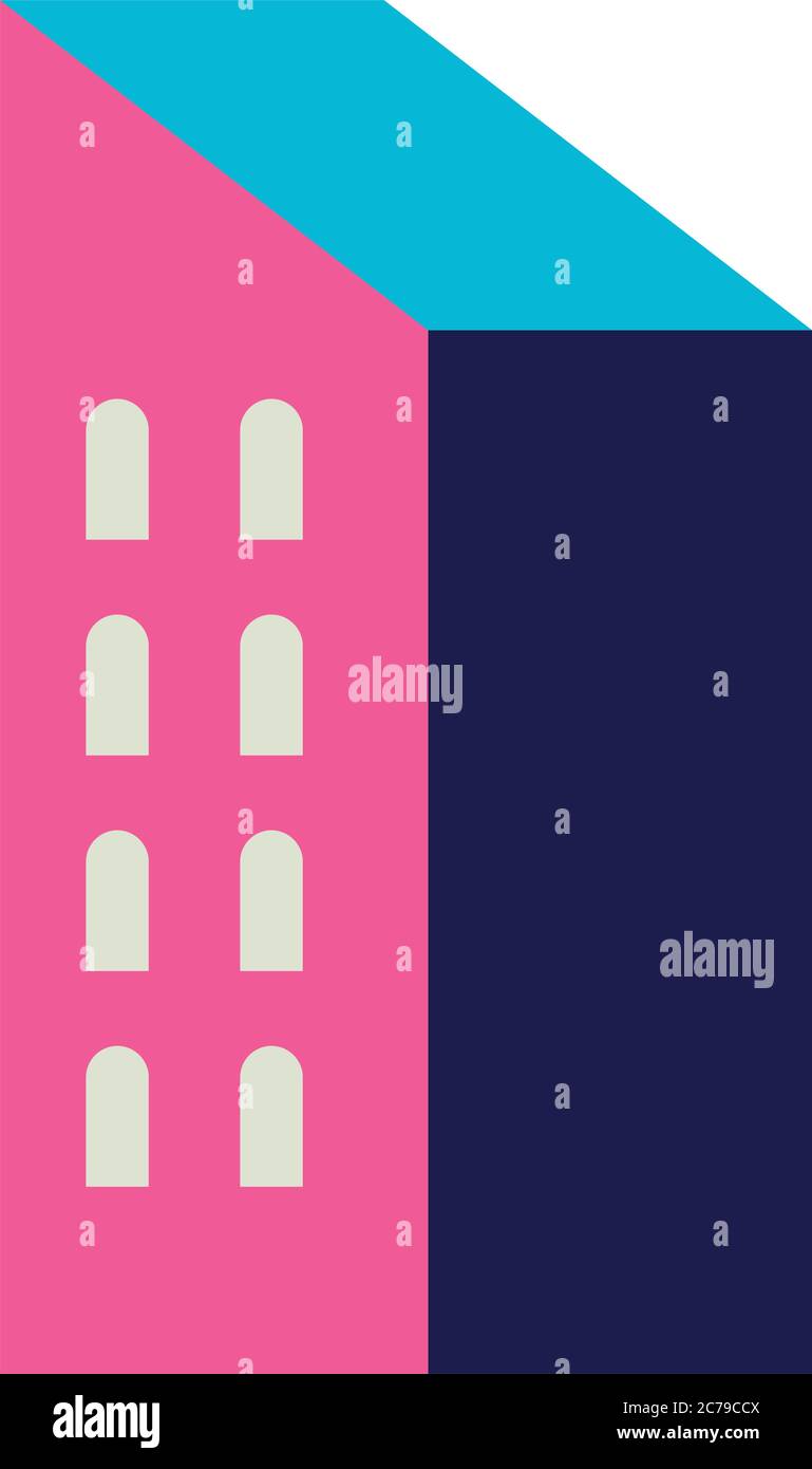 Pink city building design, Abstract geometric architecture and urban ...