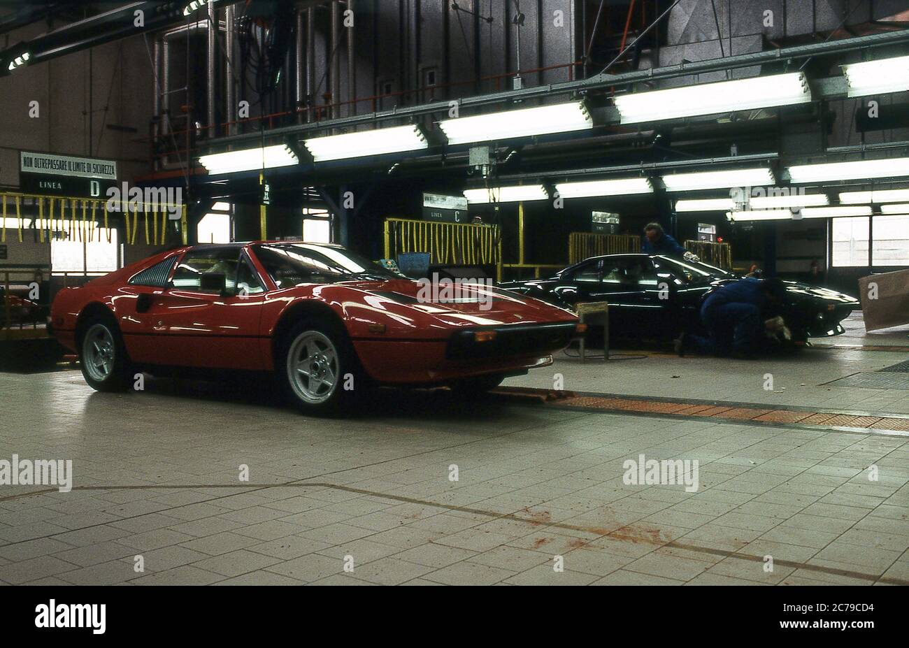 Ferrari 308 Production line in Ferrari factory in Maranello Italy1984 ...