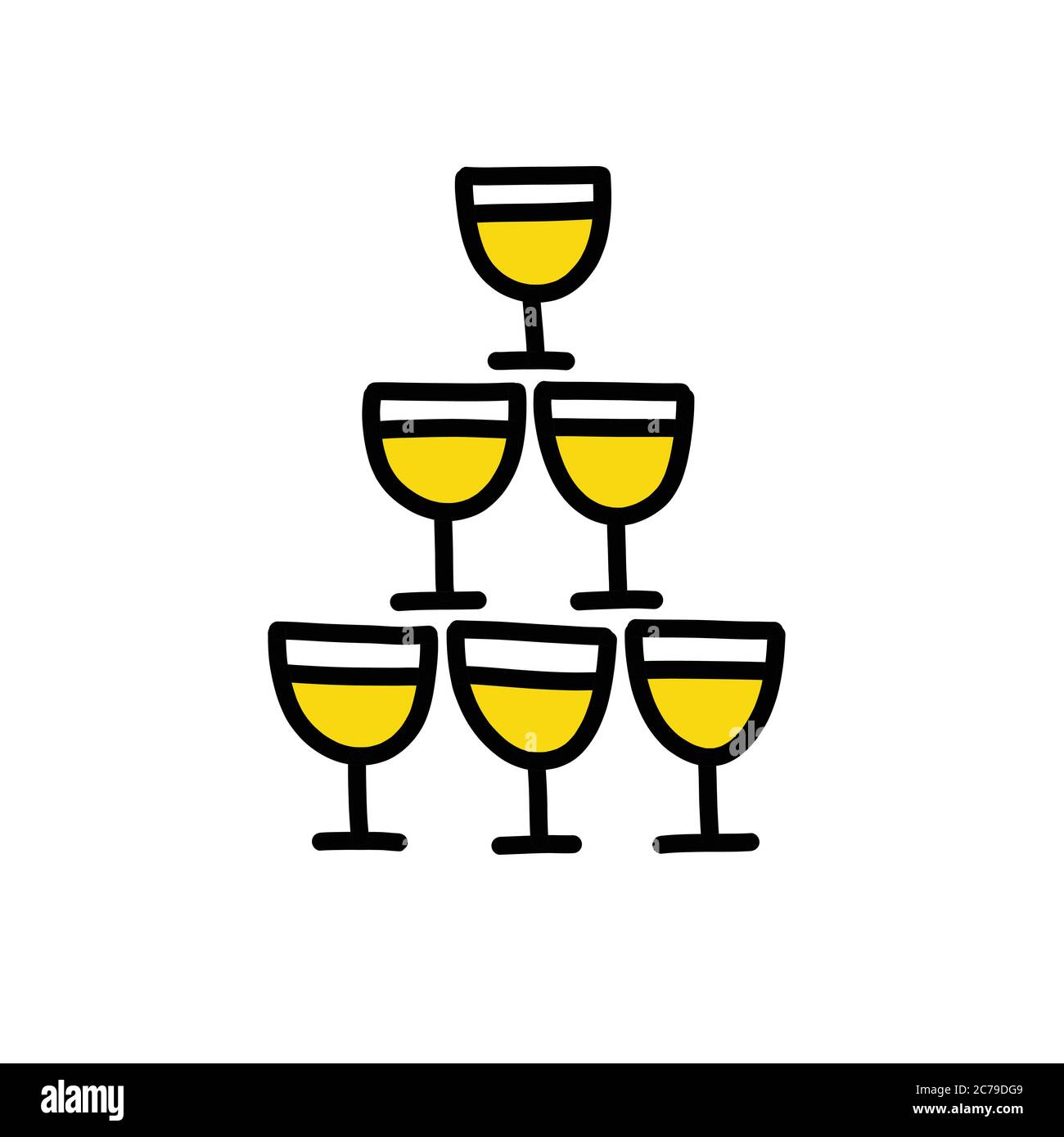 champagne stack doodle icon, vector illustration Stock Vector Image ...