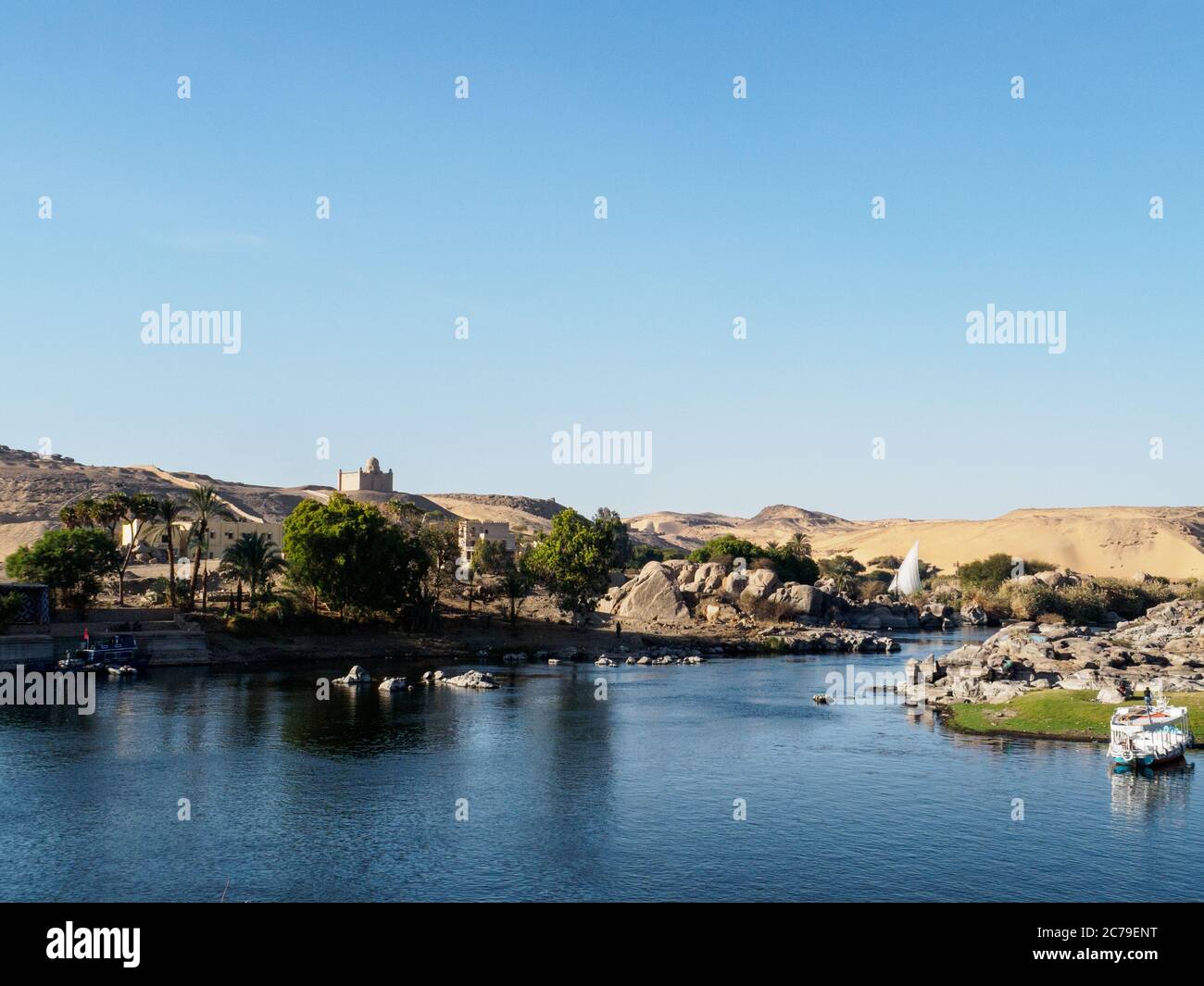 the river nile meets the sahara and rock formations to form a ...