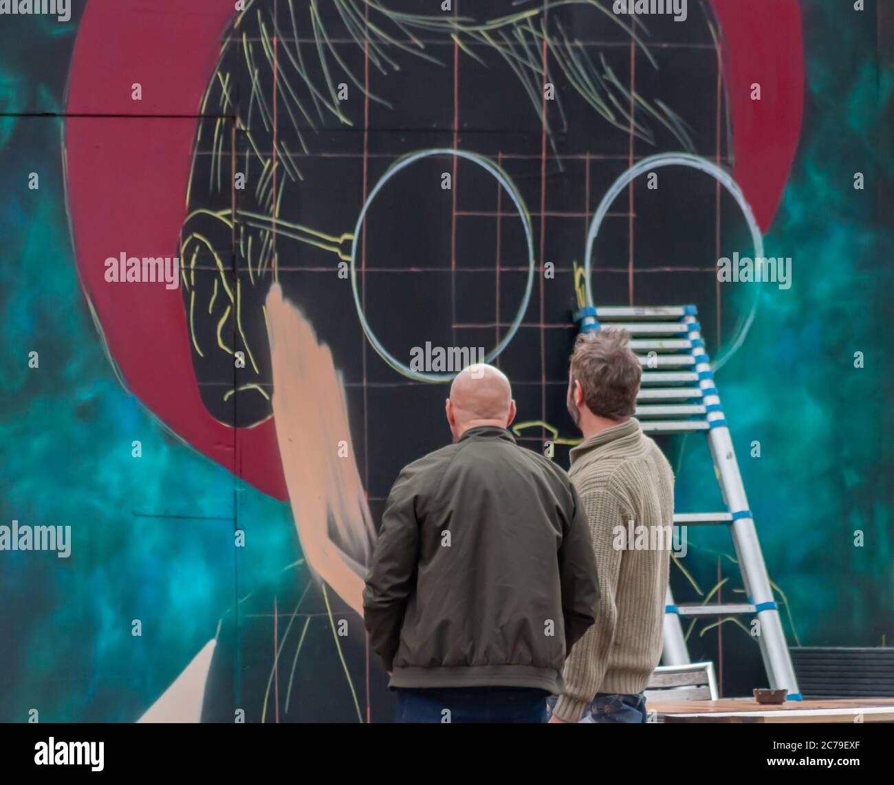 Glasgow, Scotland, UK. 15th July, 2020. An artist at work on a new ...