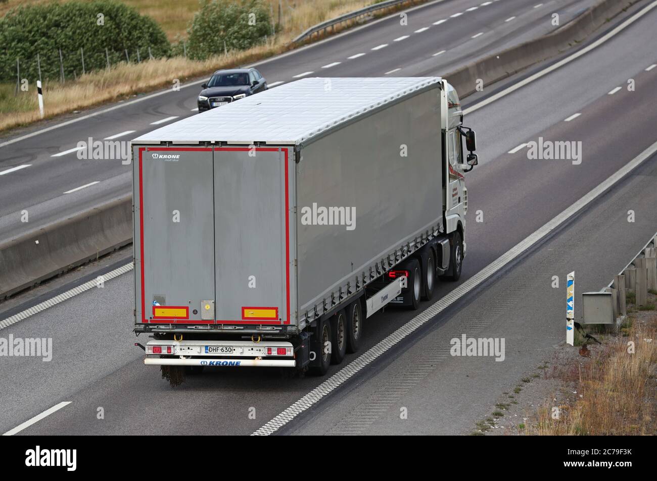 Trucks in traffic on the E4 motorway. Photo Jeppe Gustafsson Stock ...
