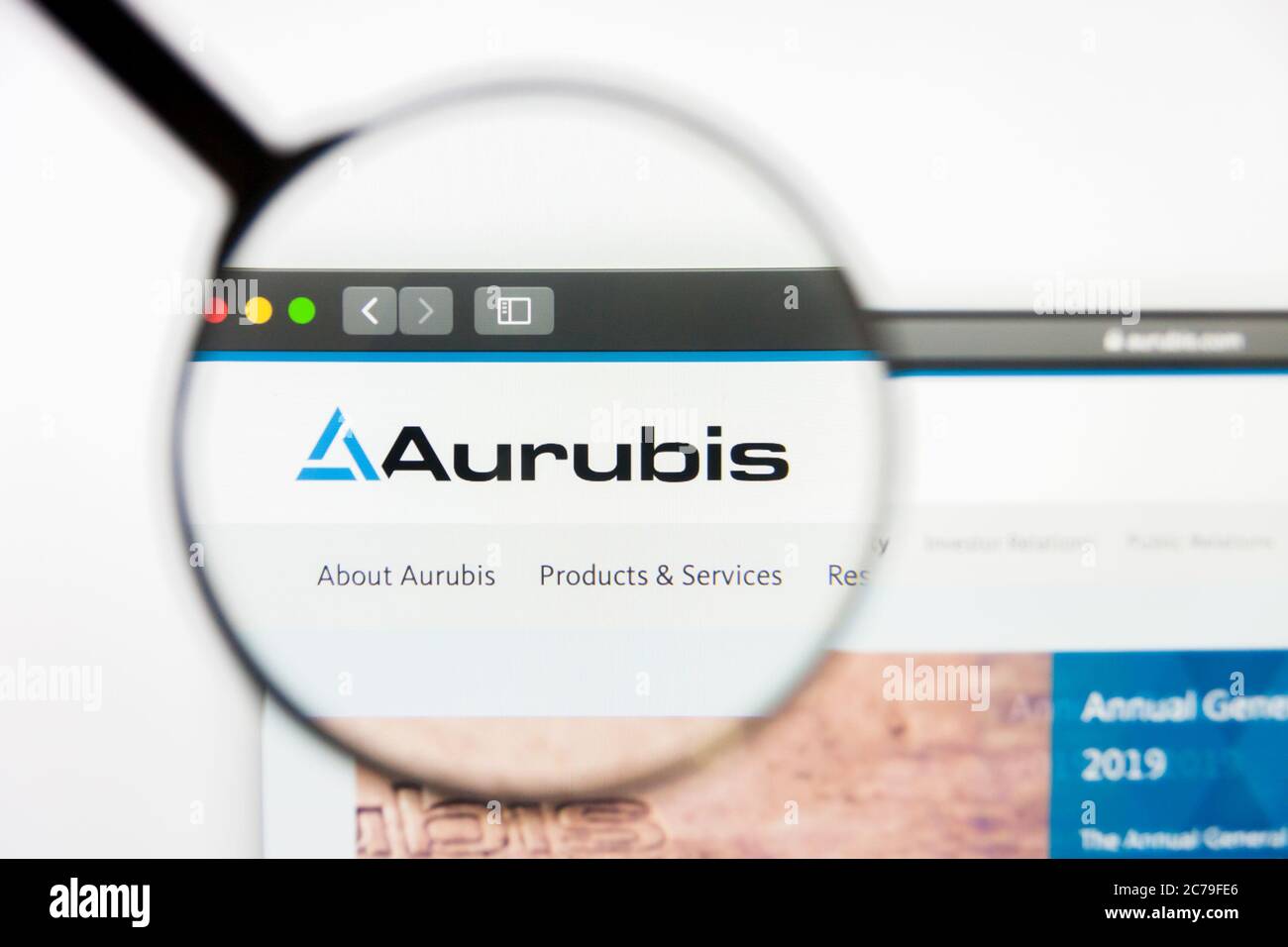 Los Angeles, California, USA - 10 March 2019: Illustrative Editorial, Aurubis website homepage ...