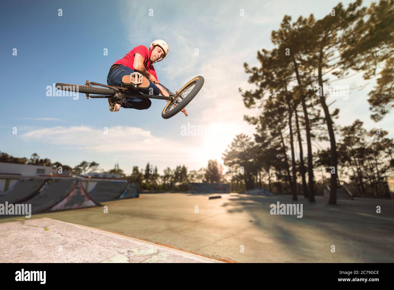 Bmx Table Top on a skatepark Stock Photo - Alamy