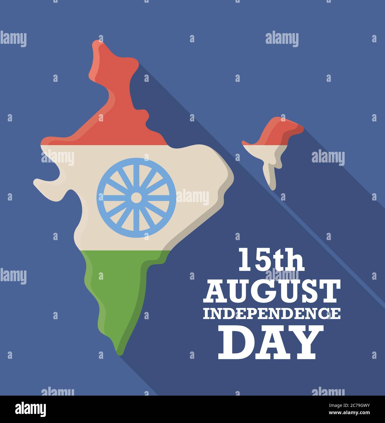 India map with national flag, 15th of August independence day vector ...