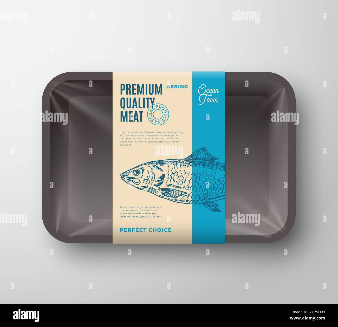 Premium Quality Hering. Abstract Vector Fish Plastic Tray with ...