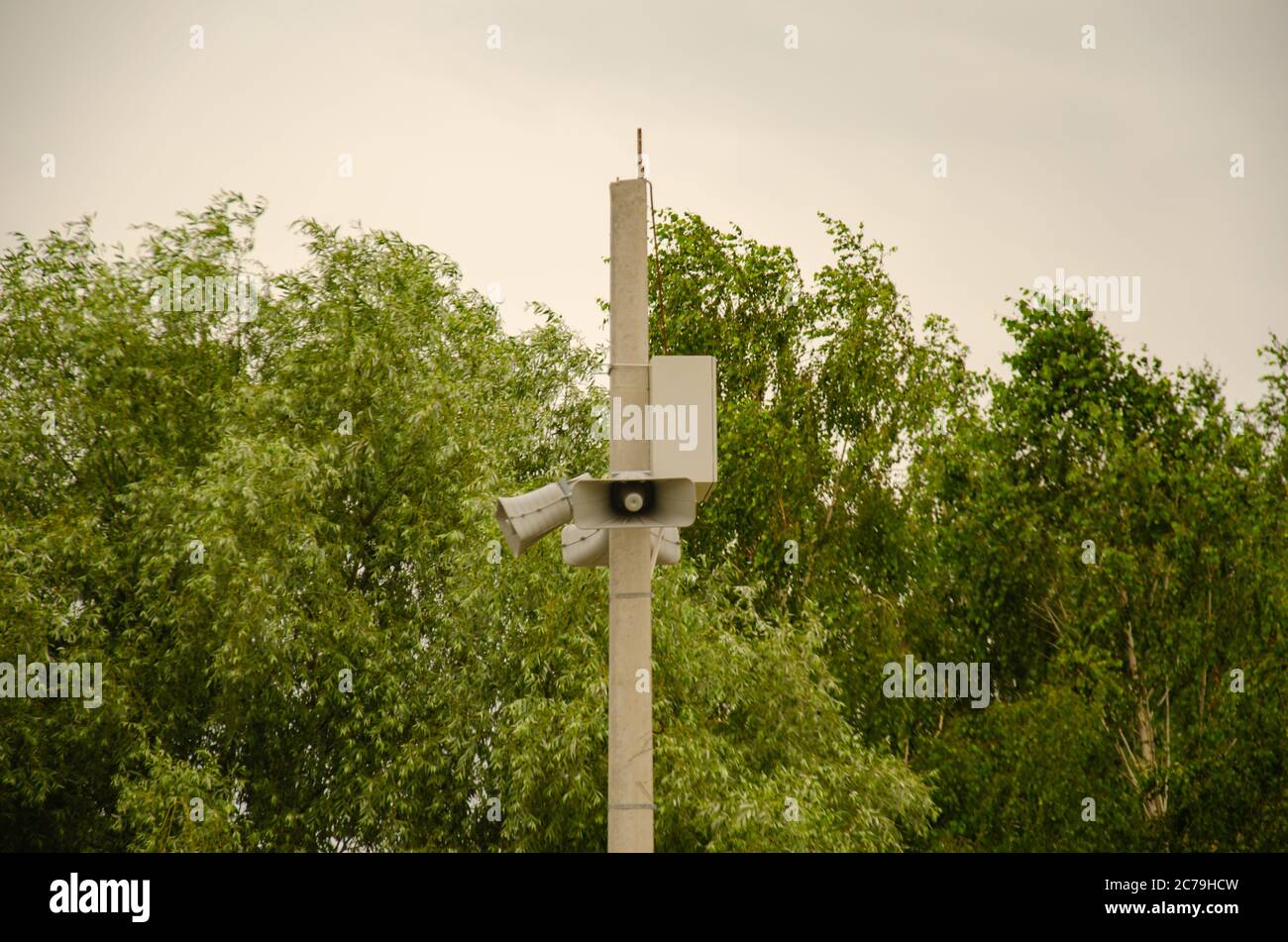 Column loudspeaker megaphone pole hi-res stock photography and images ...