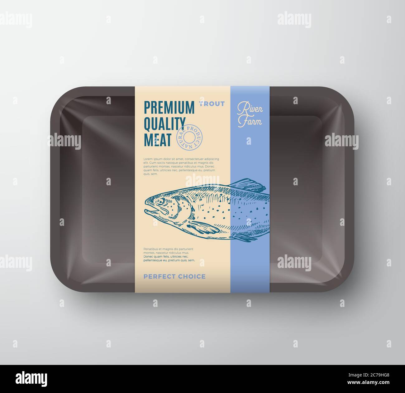 Premium Quality Trout Pack. Abstract Vector Fish Plastic Tray Container ...