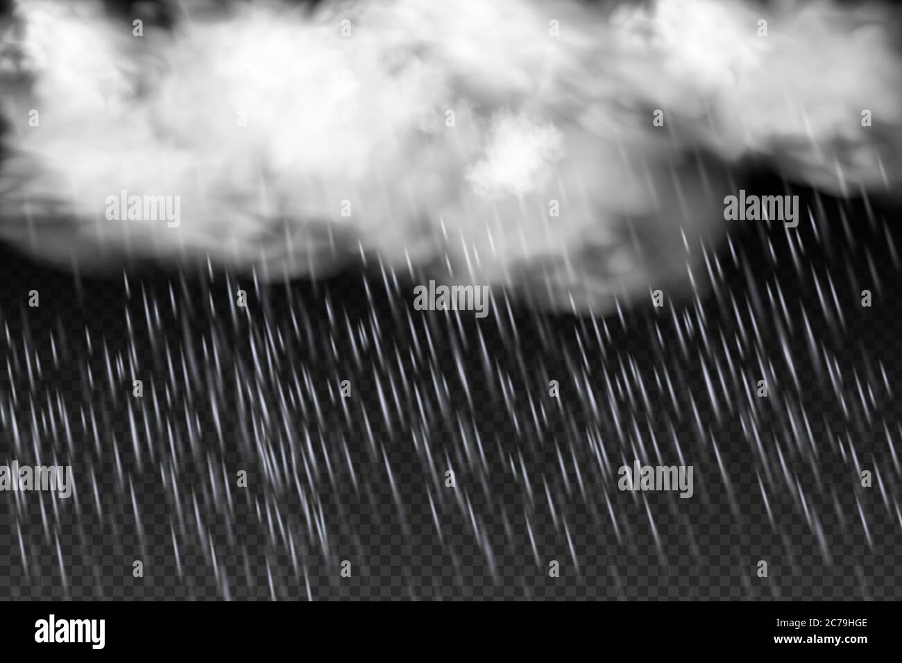Vector illustration of cool single weather with cloud and heavy fall ...
