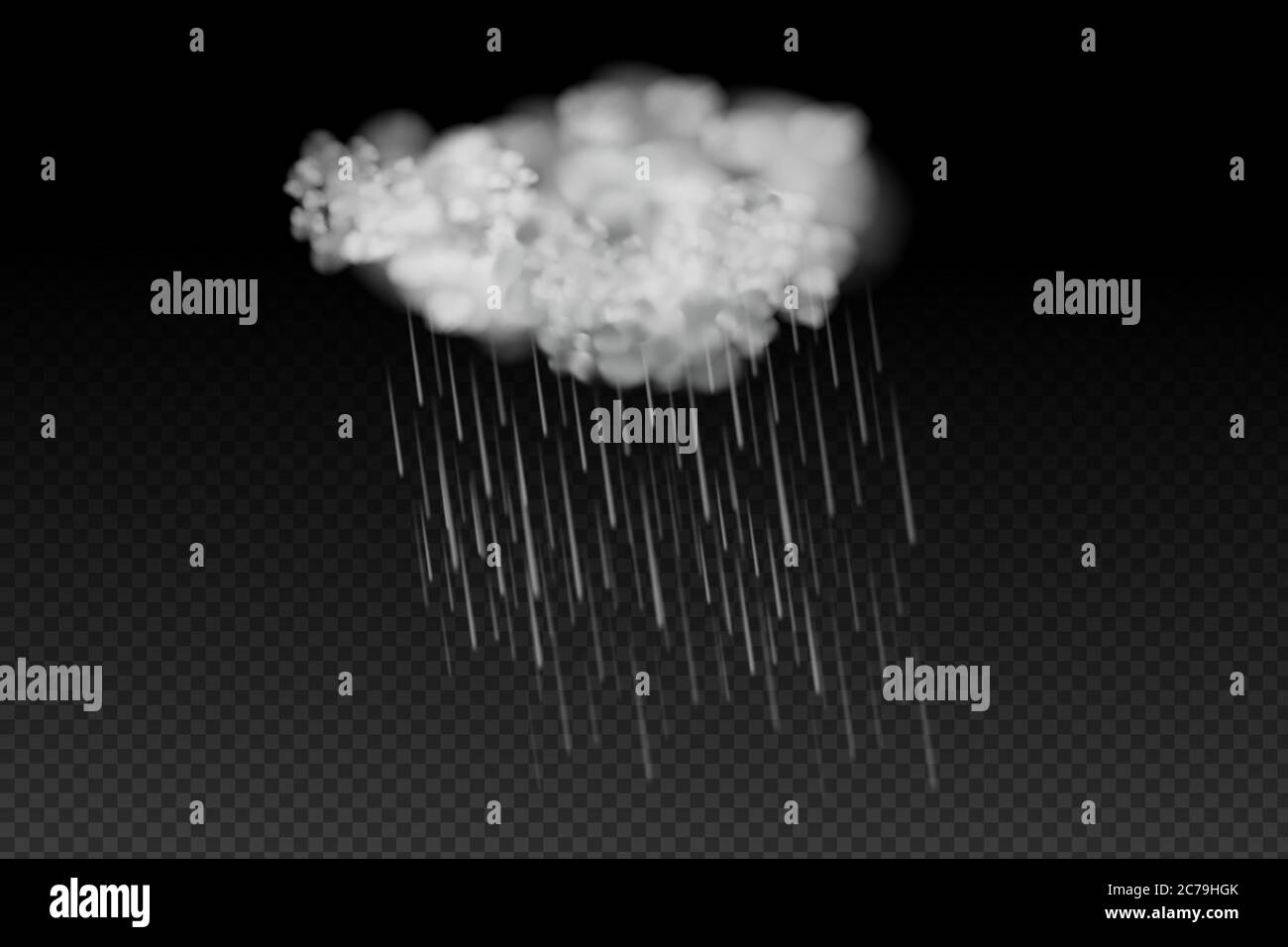 Vector illustration of cool single weather with cloud and heavy fall ...