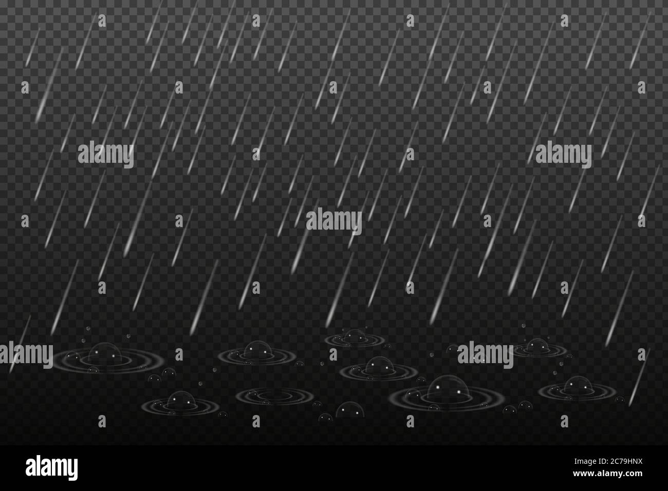 Vector illustration of cool single weather with cloud and heavy fall ...