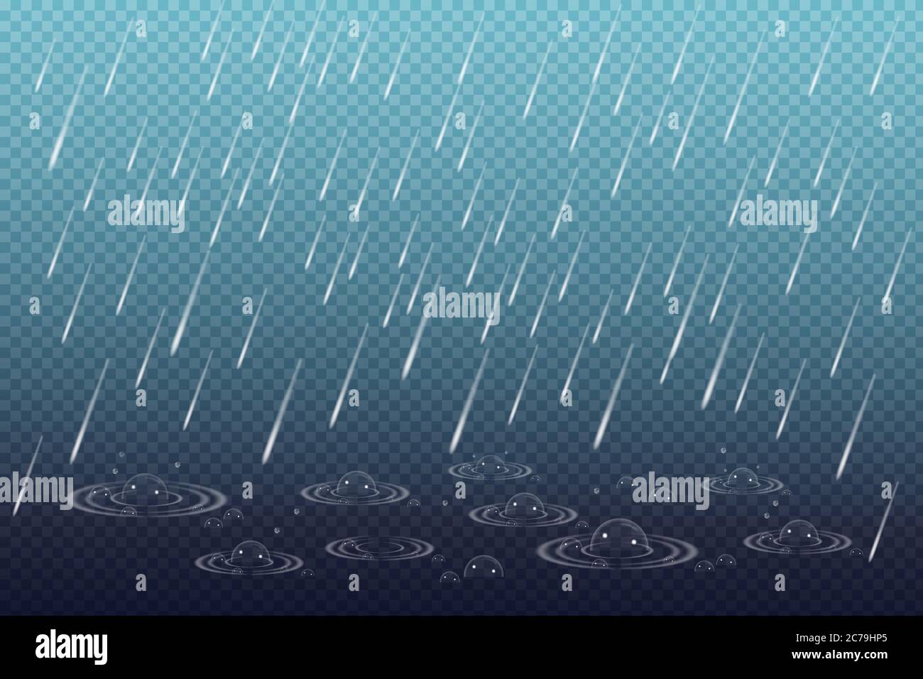 Vector illustration of cool single weather with cloud and heavy fall ...