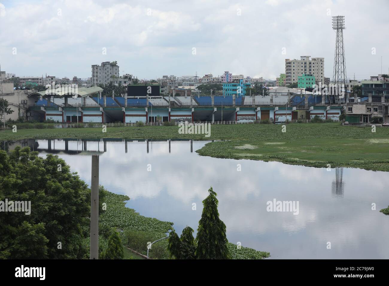 Dhaka, Bangladesh. 15th July, 2020. A view of Khan Saheb Osmani Stadium ...