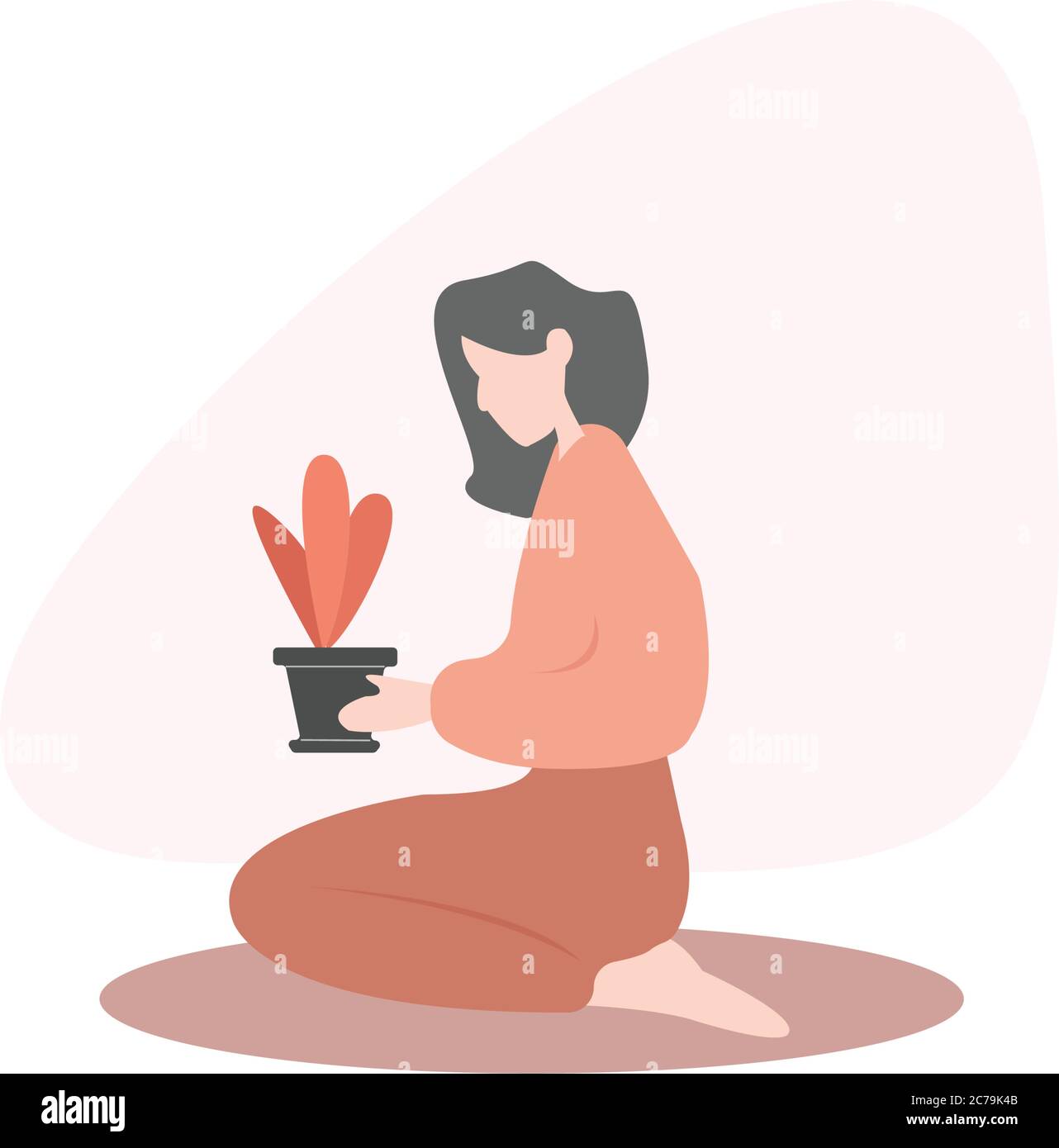 Woman care flower in Cut Out Stock Images & Pictures - Alamy