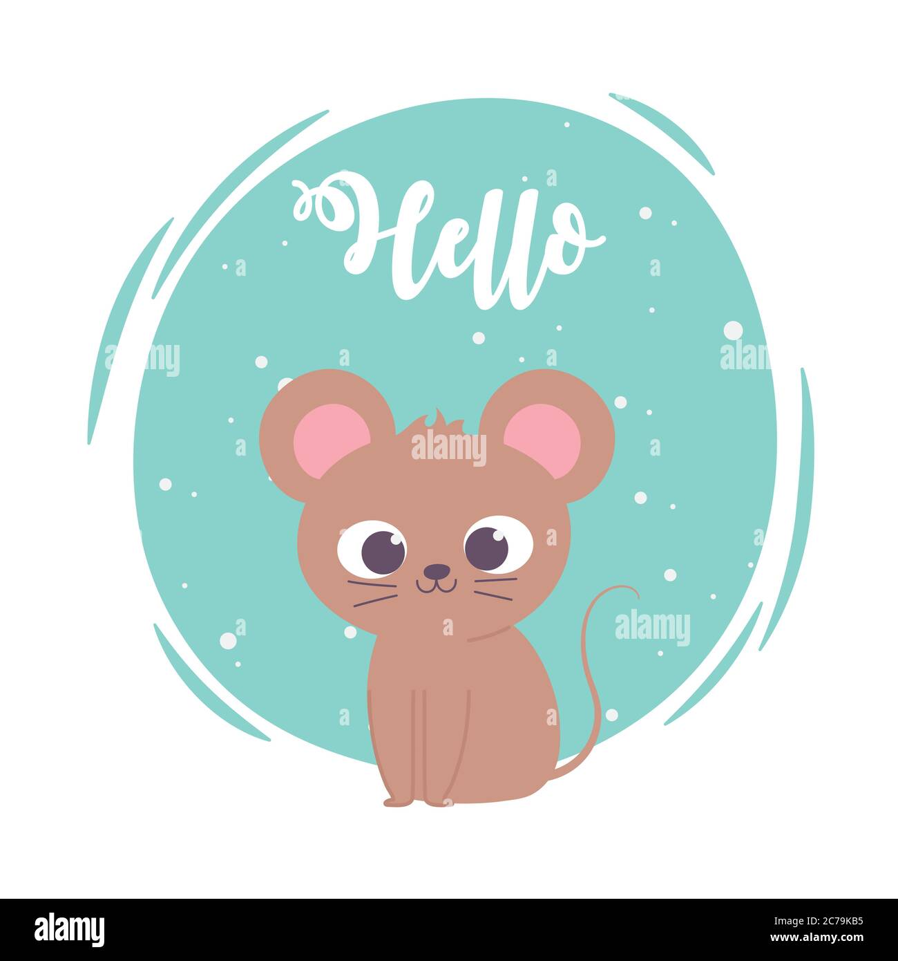 cute cartoon animal adorable wild character little mouse vector ...