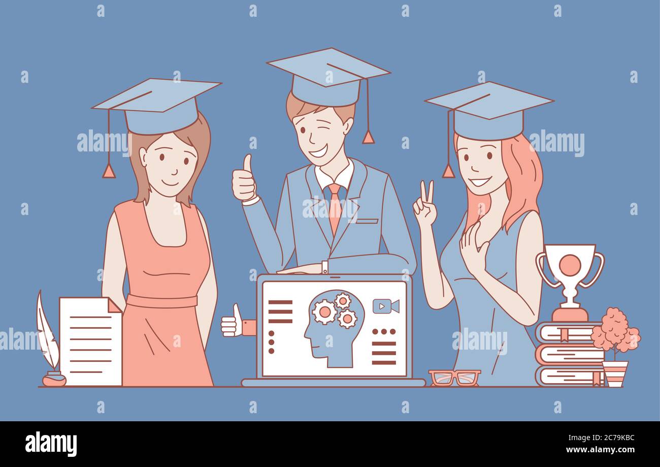 Man diploma cartoon illustration hi-res stock photography and images ...