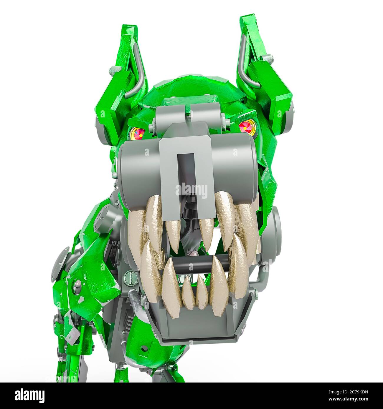 cyber security dog id picture in white background, 3d illustration ...