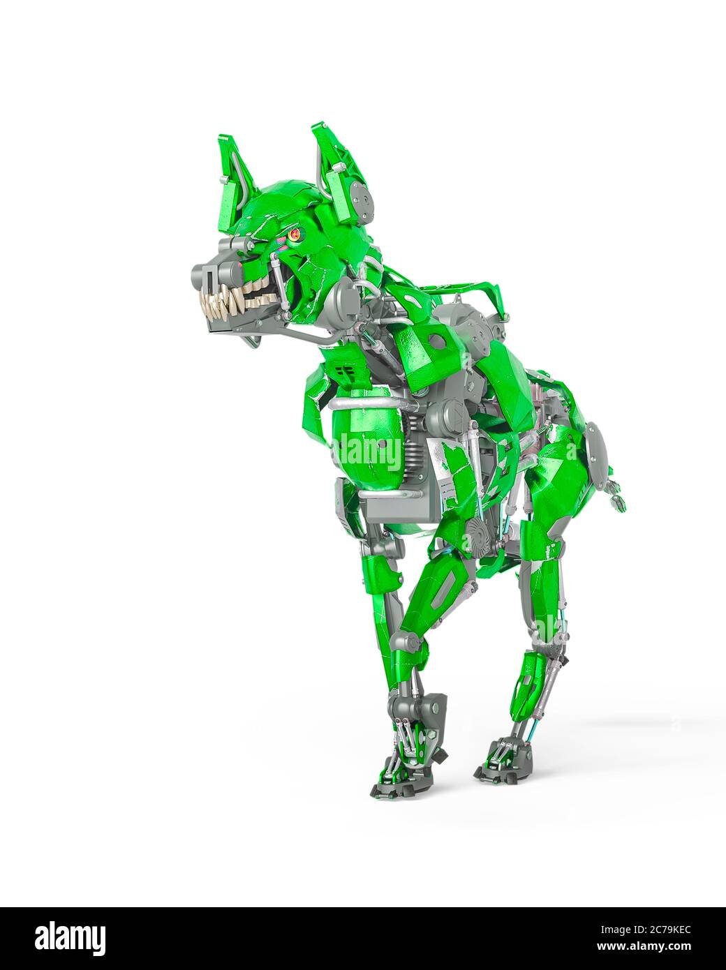 cyber security dog is stalking in white background, 3d illustration ...