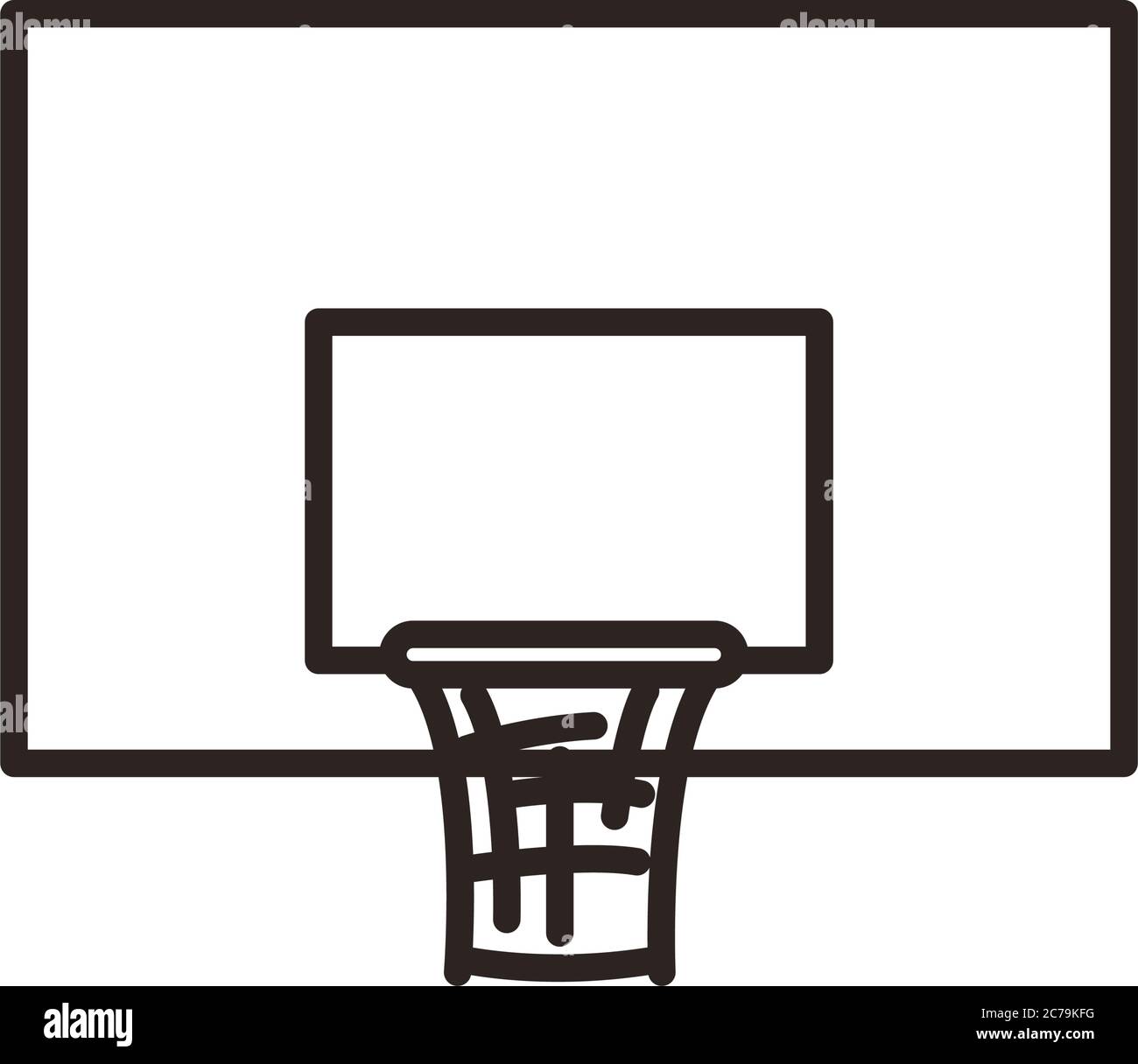 Backboard line style icon design, Basketball sport hobby competition ...