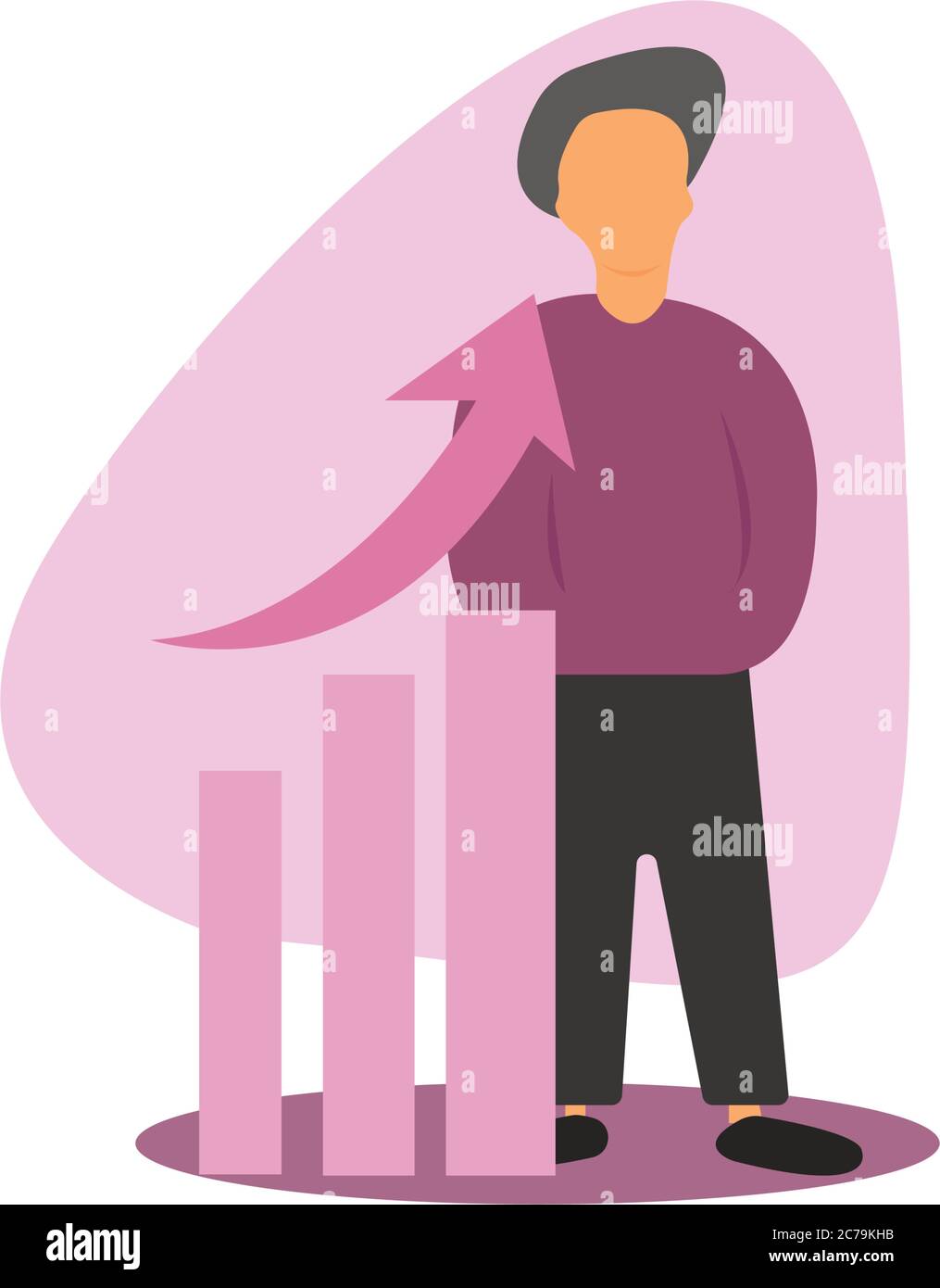 Presentation showing financial growth bar Stock Vector Images - Alamy