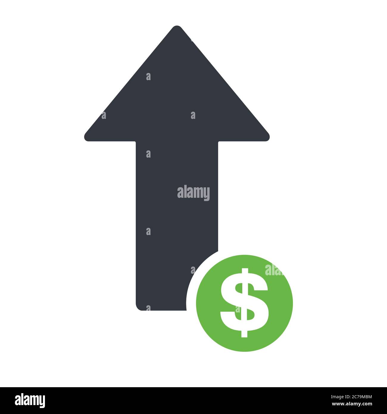 Dollar arrow up line icon. increase banking, finance, profit concept ...