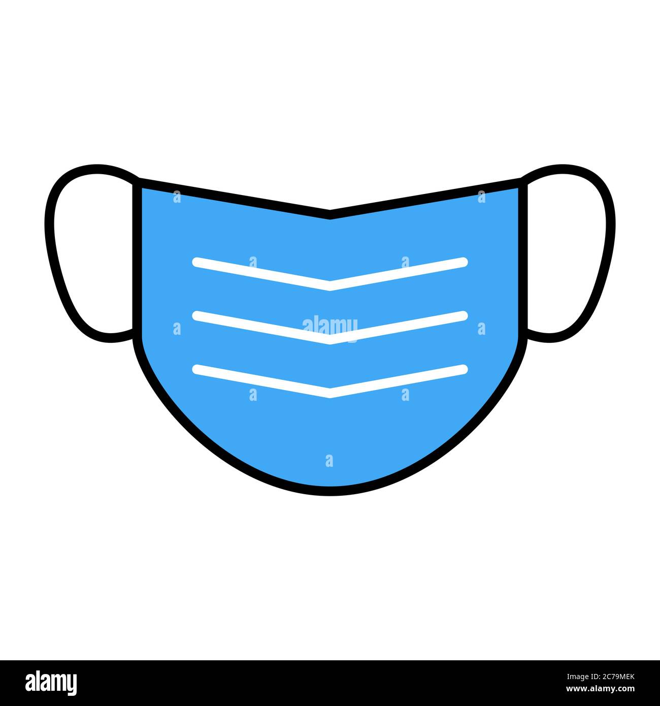 Mouth mask icon, safety breathing symbol isolated on white background ...