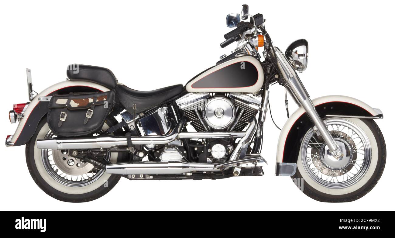 Vintage style Harley-Davidson cut out on white background Stock Photo ...