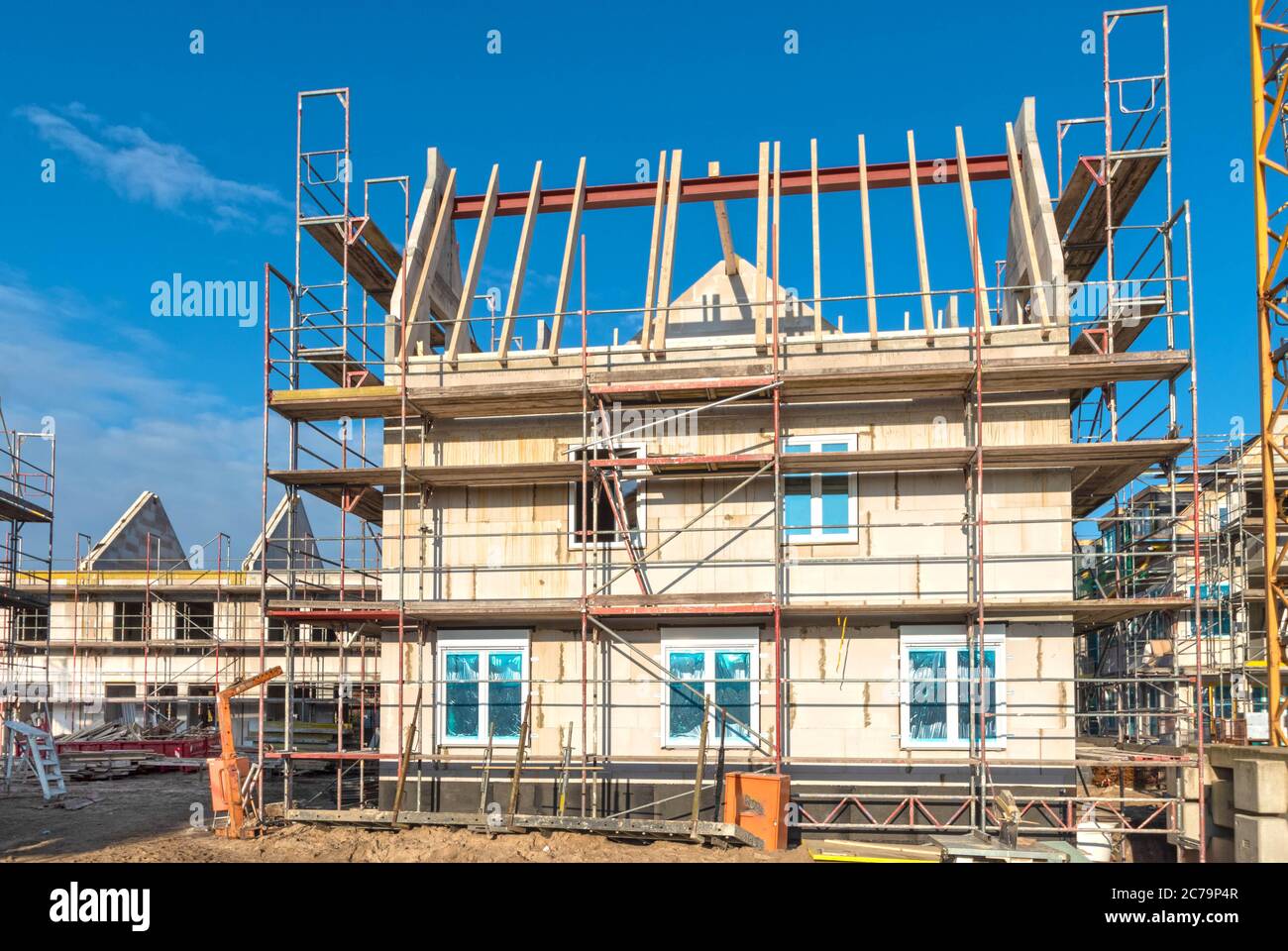 construction site of new homes Stock Photo - Alamy