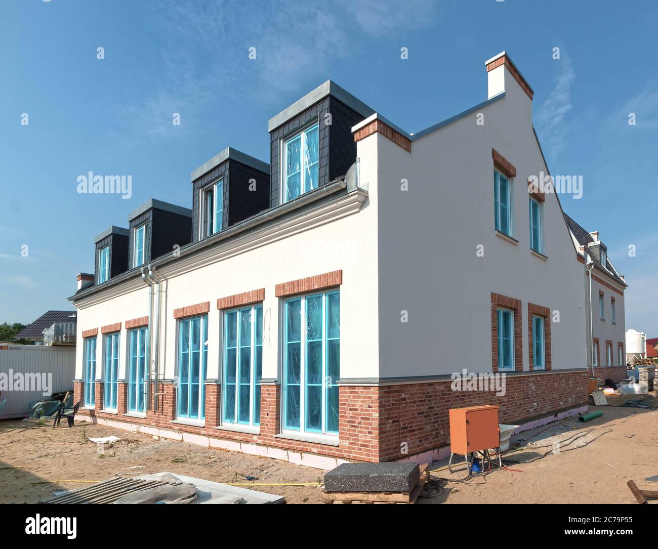 construction site of new homes Stock Photo - Alamy